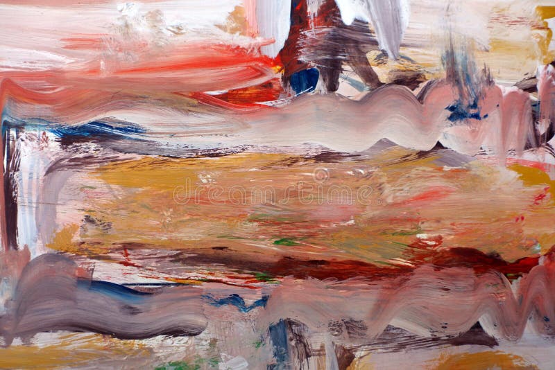 Smudges of Dull Paint. Brickwork Element. Abstract Sketch in Brown ...