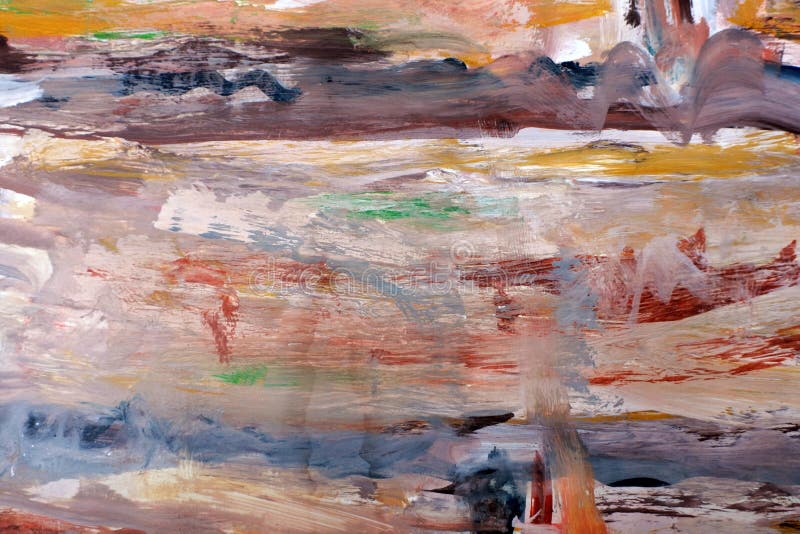 Smudges of Dull Paint. Brickwork Element. Abstract Sketch in Brown ...