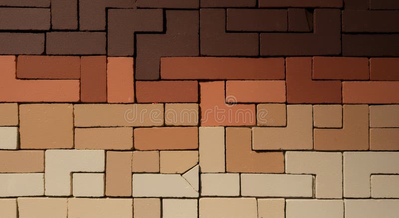 Brickwork with Interlocking Blocks Pattern in Earthy Tones for Texture ...