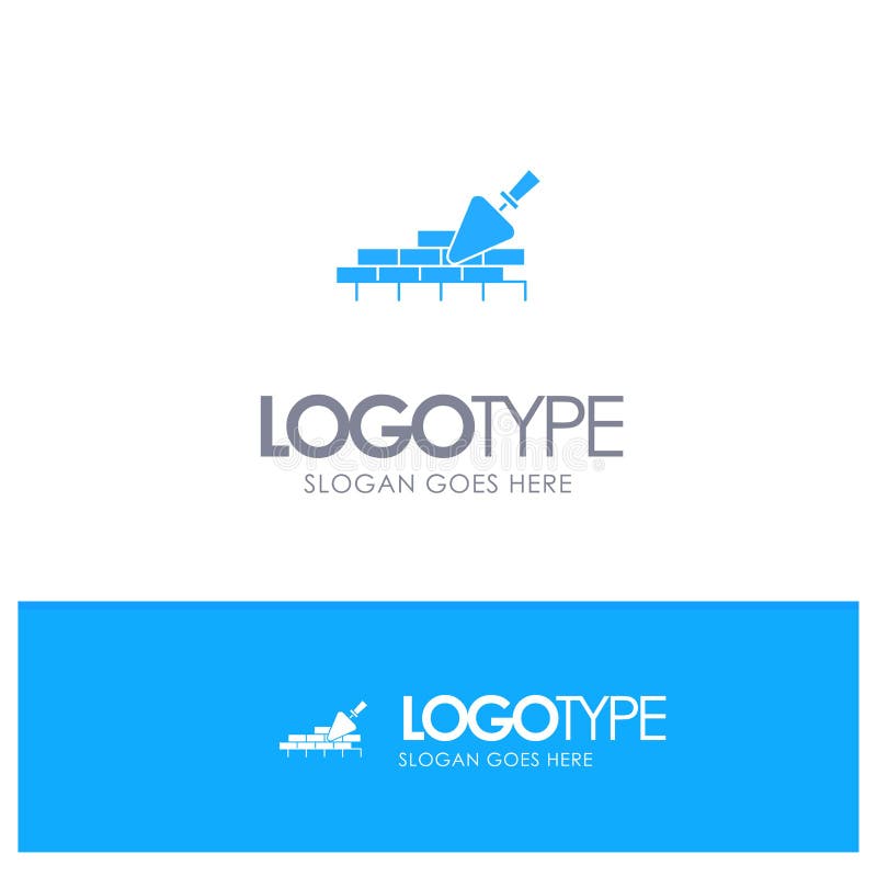 Brickwork, Mason, Building, Travel Blue Solid Logo with Place for ...