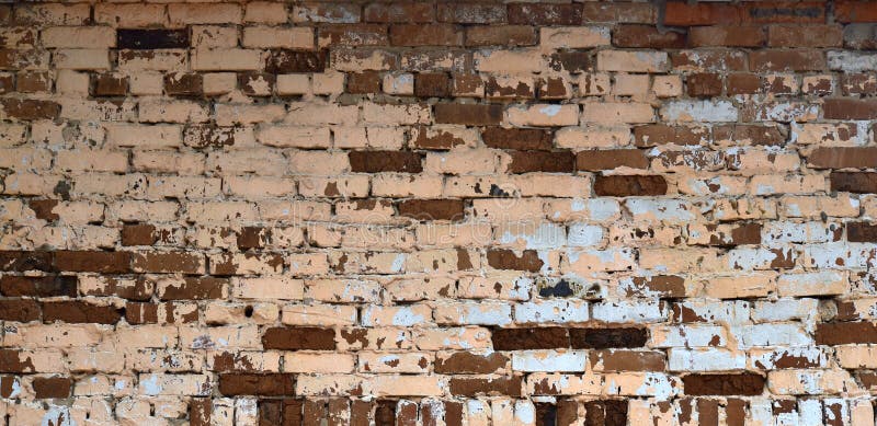 The Brickwork of the Old Wall, Uneven Bricks and Protruding Mortar ...