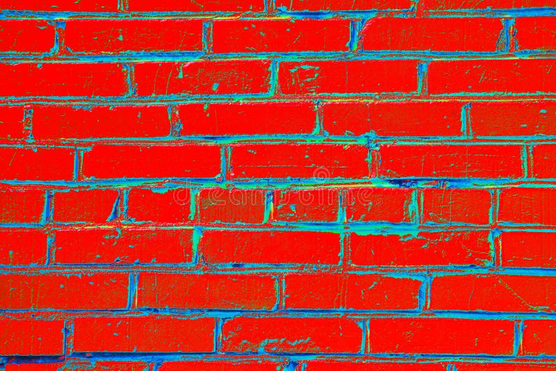 Brickwork Painted with Red Paint, Red Brick Background. Changed Color ...