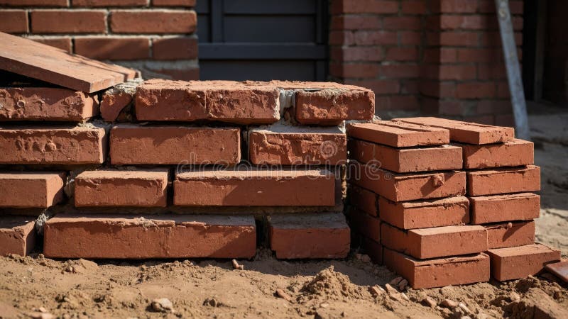 Brickwork in Progress during a Construction Project at a Residential ...