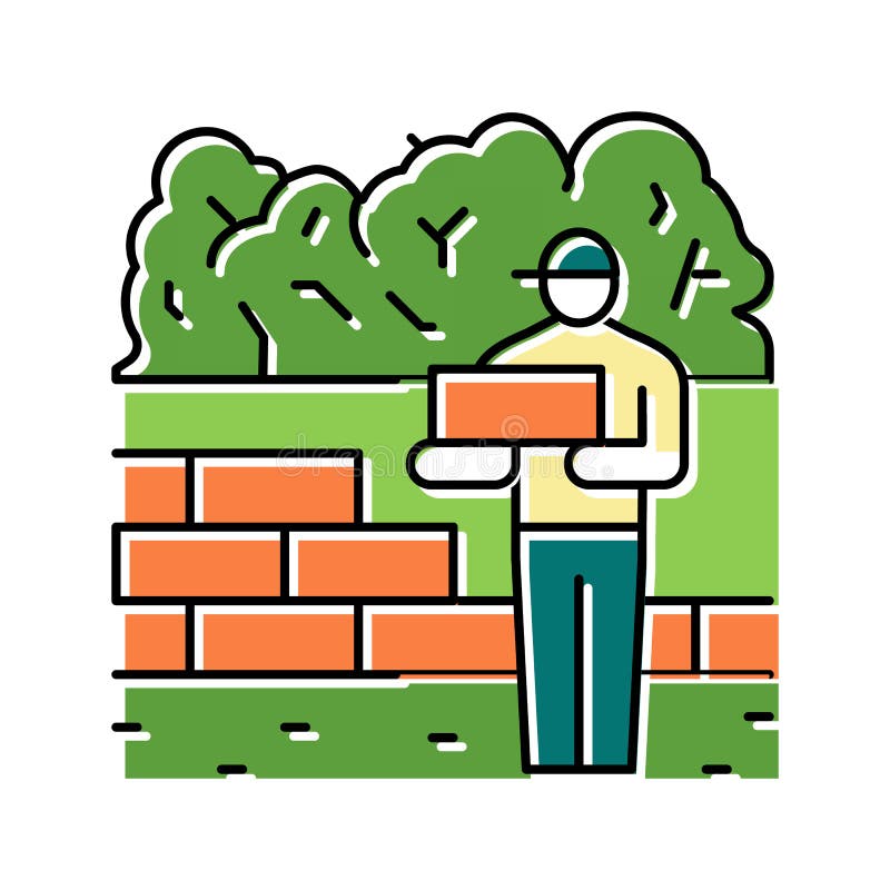 Brickwork Services Color Icon Vector Illustration Stock Vector ...
