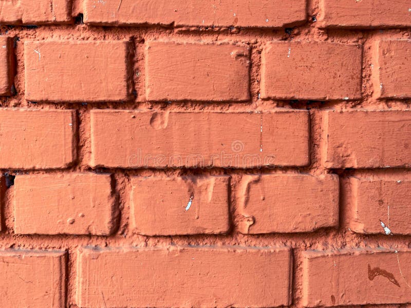 Brickwork, Texture of Concrete Painted in Reddish-red Paint. Flaky ...