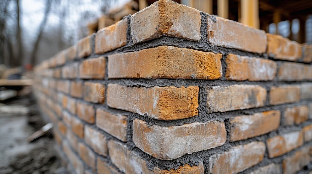 Construction Site Showcasing Detailed Brickwork on a New Building in an ...