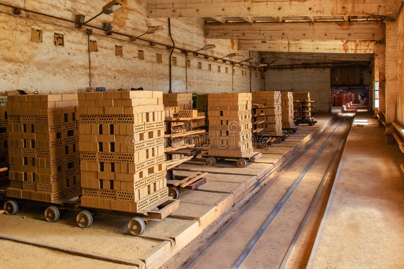 Brickworks. Production Workshop Inside. Manufacturing Facility Stock Image - Image of equipment ...