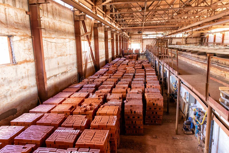 Brickworks. Production Workshop Inside Stock Photo - Image of material ...