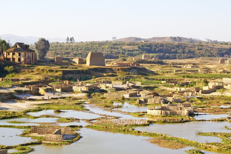 Brickyard Nearby Antananarivo Editorial Stock Image - Image of human ...