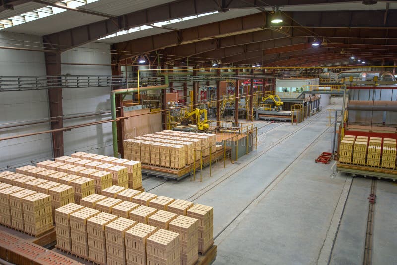 Brickyard. Production Hall with Special Equipment Stock Image - Image ...