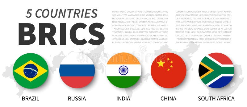 BRICS . Association of 5 Countries . Flat Simple Circle Flag Design ...
