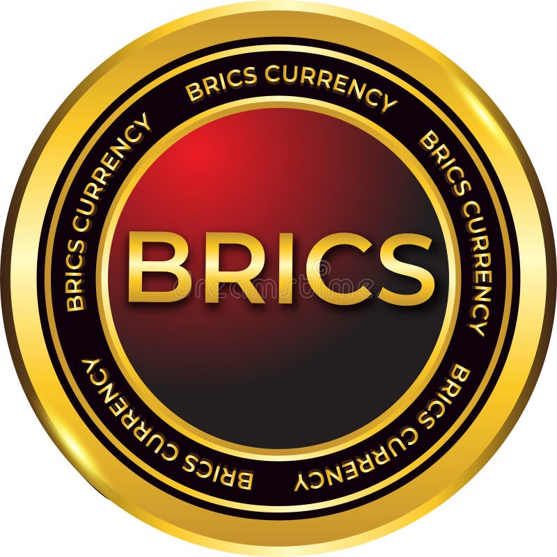 Luxury Gold BRICS Coin Currency Symbol Stock Illustration ...