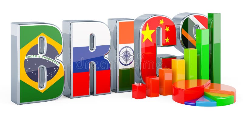 BRICS Summit with Padlock, 3D Rendering Stock Illustration ...