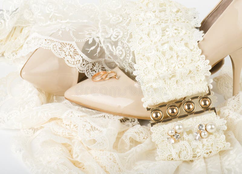 Bridal Accessories and Shoes Stock Photo - Image of festive, marriage ...