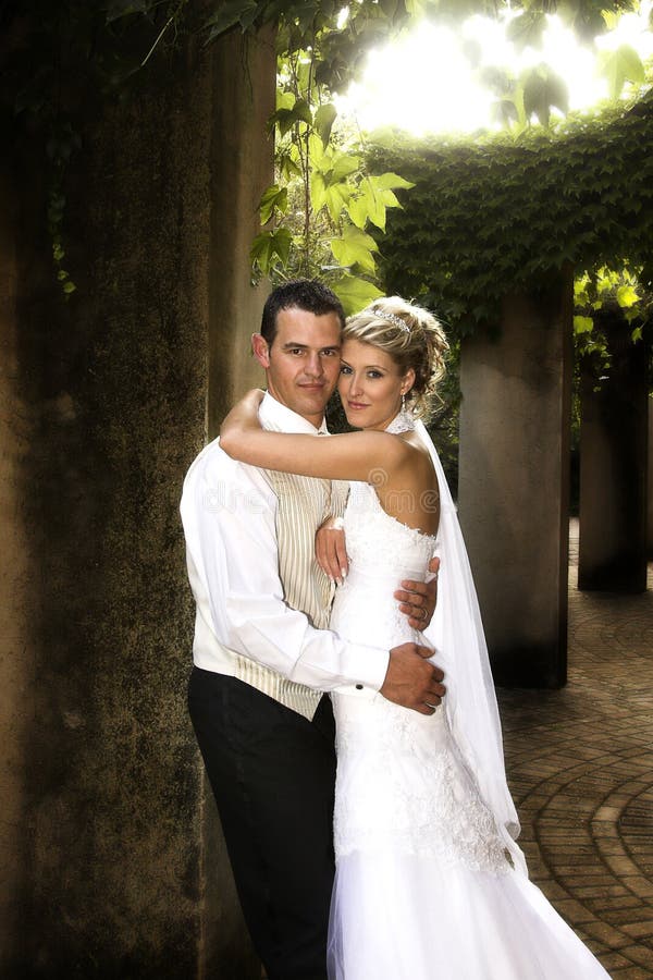 Bridal couple I embrace stock photo. Image of hands, back - 856976