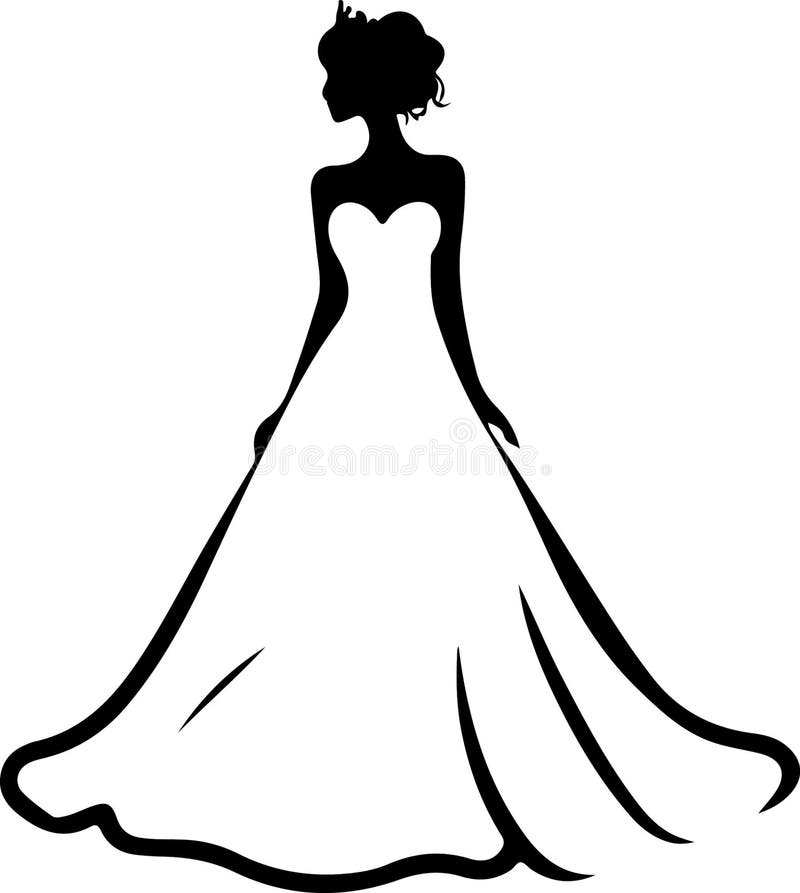 Bridal Dress Logo Vector Illustration Stock Vector - Illustration of ...