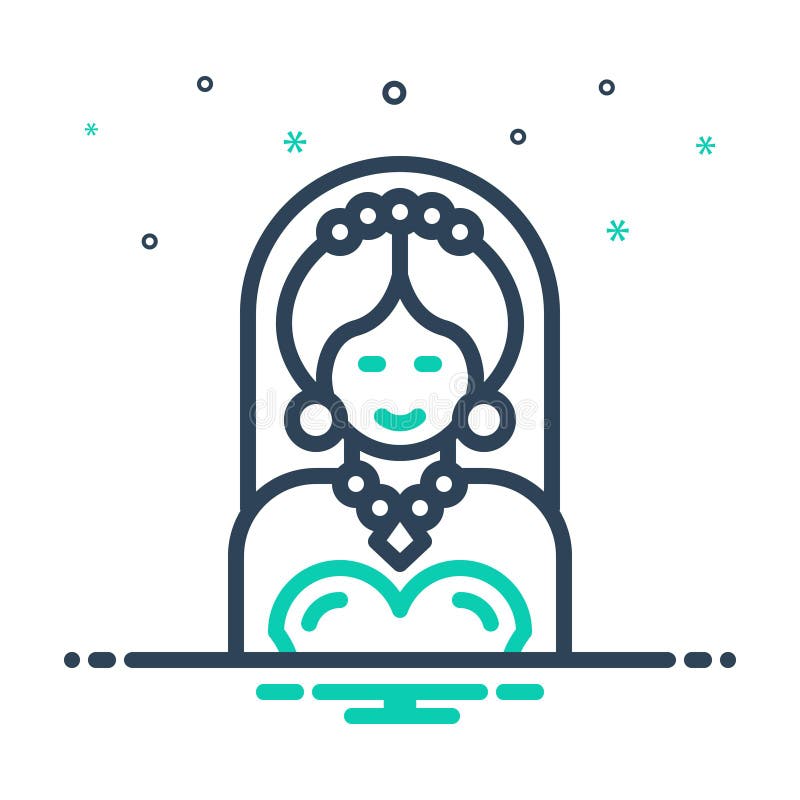 Mix Icon for Bridal, Bride and Newlywed Stock Illustration ...
