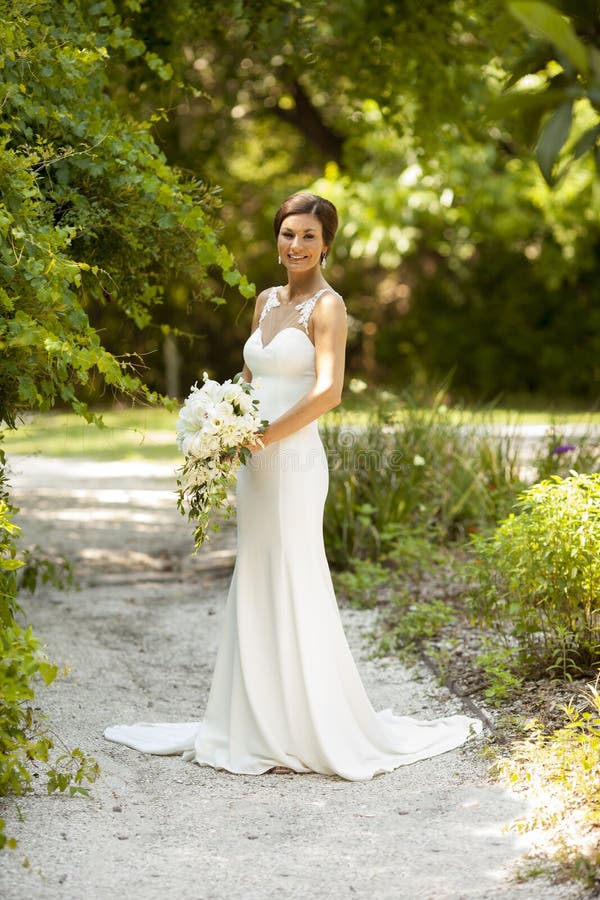 Bridal Portrait in the Garden Stock Image - Image of marry, beautiful ...