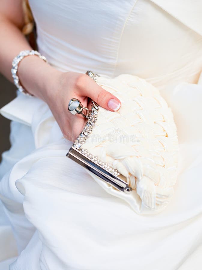 Bridal purse stock image. Image of gown, fingernail, bride - 25990229