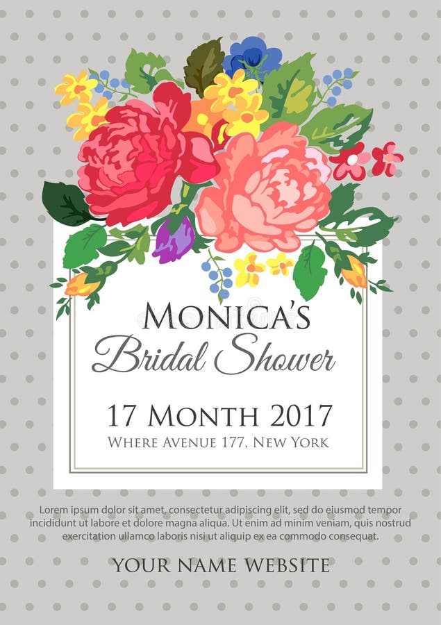 Bridal Shower Poster Template Invitation Stock Vector - Illustration of ...