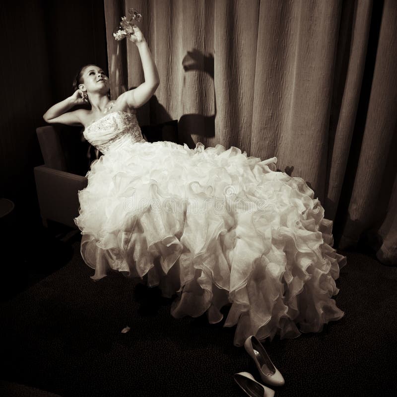 Bride stock photo. Image of sepia, celebration, vintage - 11994008