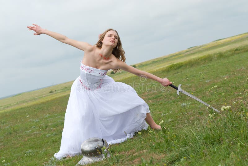 The bride stock image. Image of bride, sword, girl, woman - 12165109
