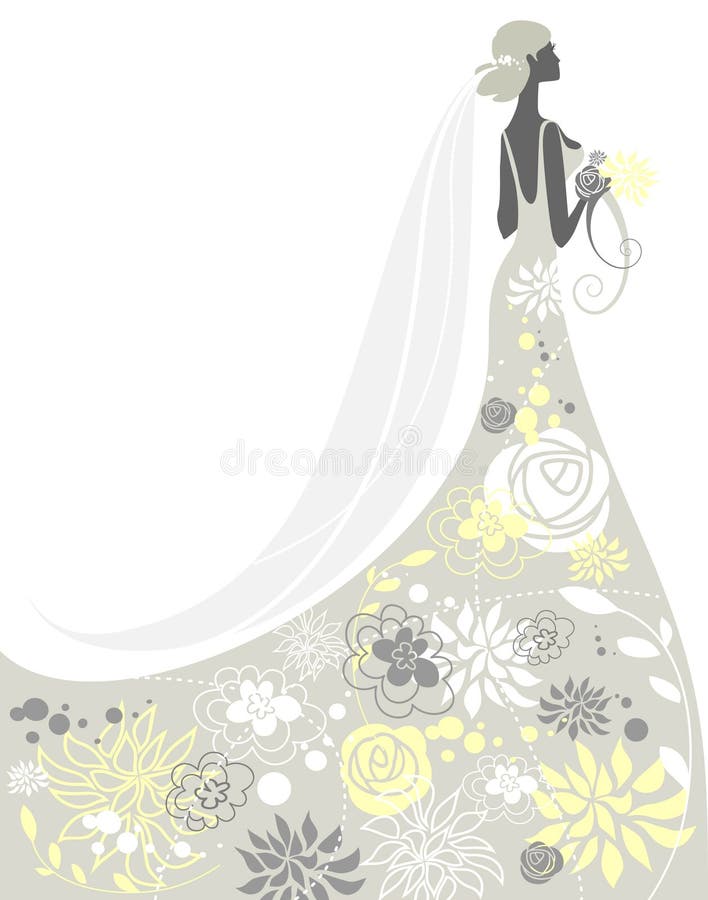 Bride in Wedding Dress, Vector Stock Vector - Illustration of marriage ...