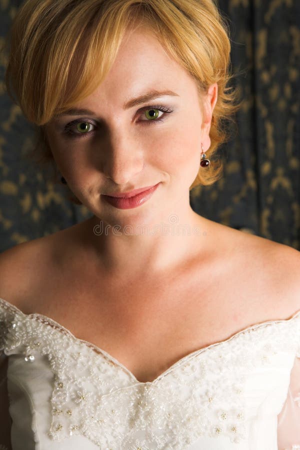 Young bride face close-up stock image. Image of dreaming - 1057729