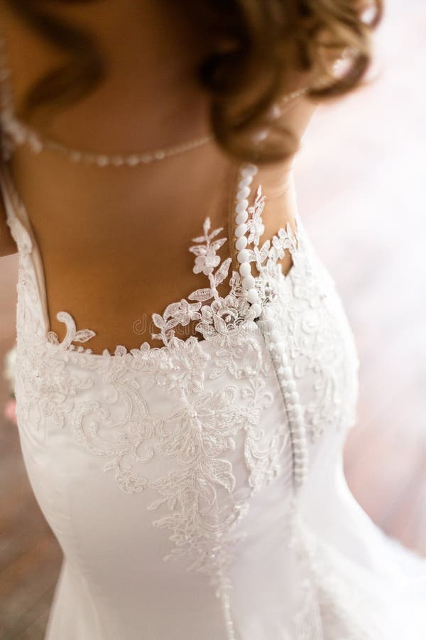 Bride from the back. stock photo. Image of closeup, luxury - 151971474