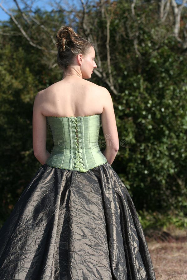 Bride back, with flower stock photo. Image of piece, bouquet - 1125074