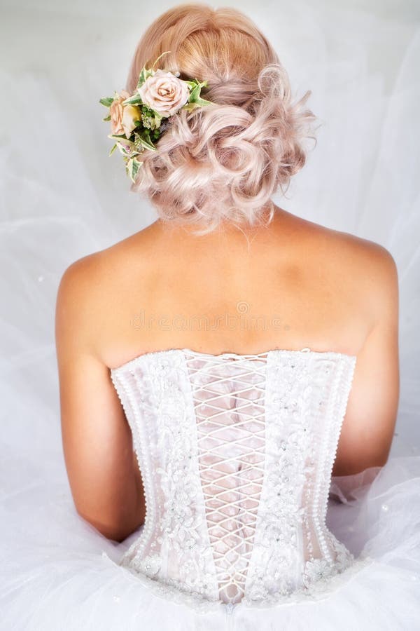 Bride back view stock image. Image of flower, softness - 32274631