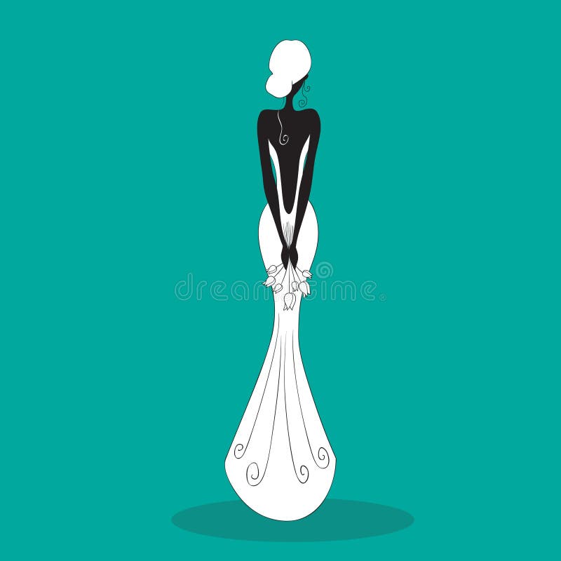 Bride back white 03 stock vector. Illustration of back - 197982112