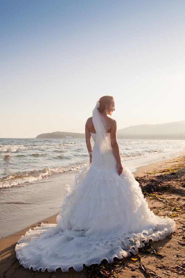 Bride at the beach stock photo. Image of married, adult - 23462908