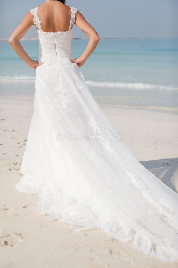Bride at Beach Wedding stock image. Image of looking - 50244663