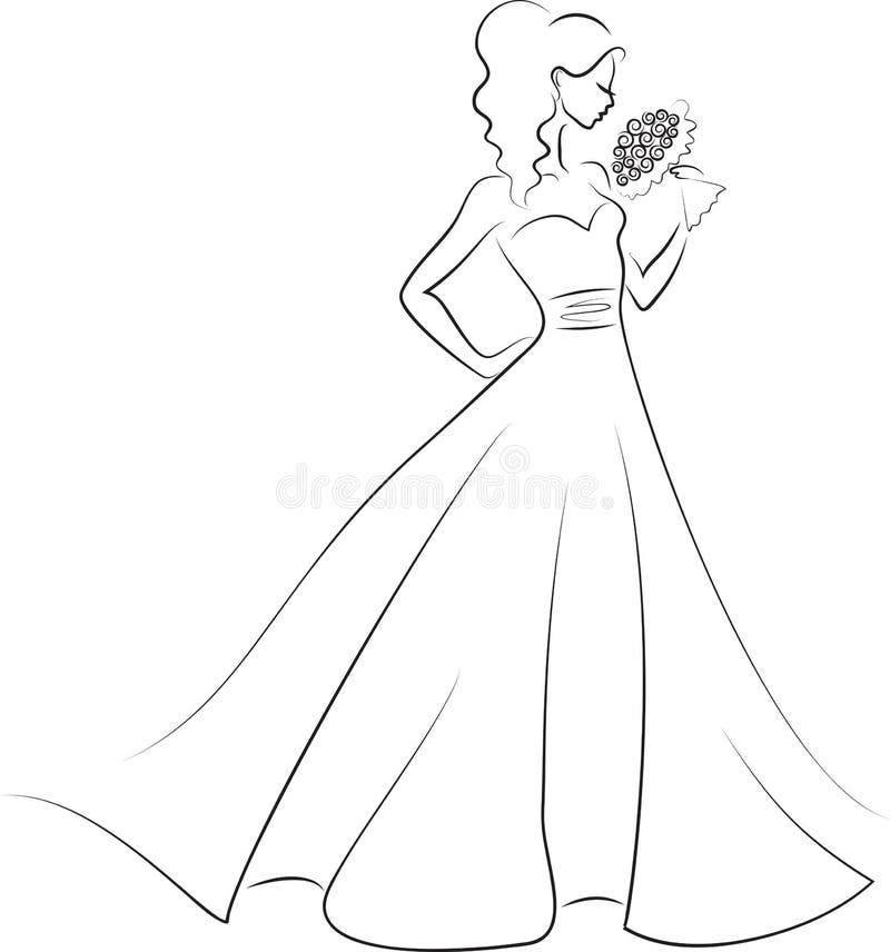 Bride sketch, vector stock vector. Illustration of drawing - 12382843