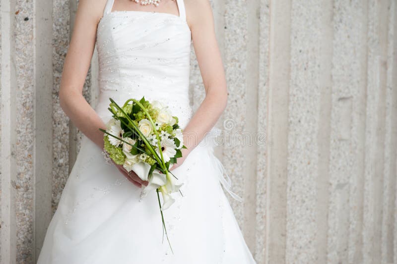 Bride Holding Wedding Flowers Stock Image - Image of decoration ...