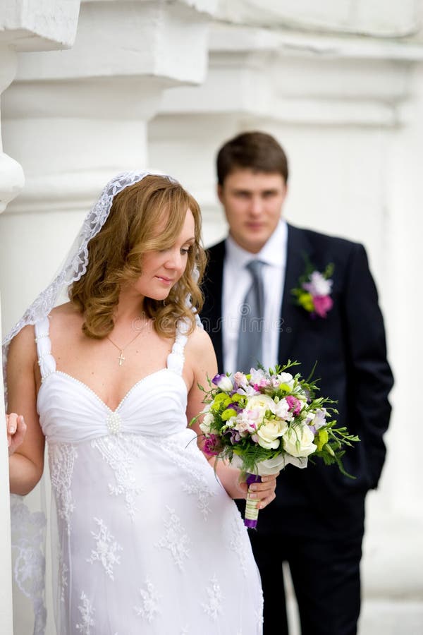 The Bride And The Bridegroom Kissed After The Wedding Ceremony In The ...