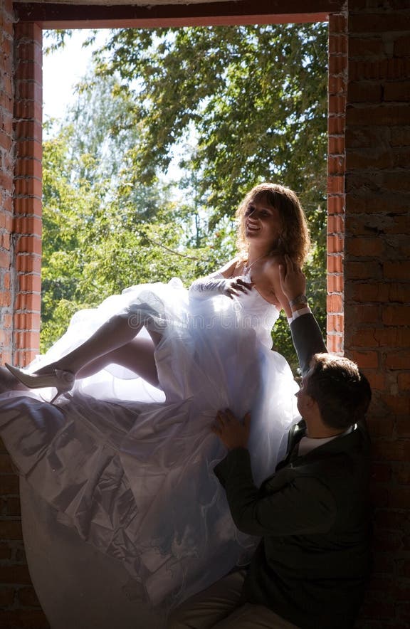 Bride in building site stock image. Image of wall, newly - 11090977