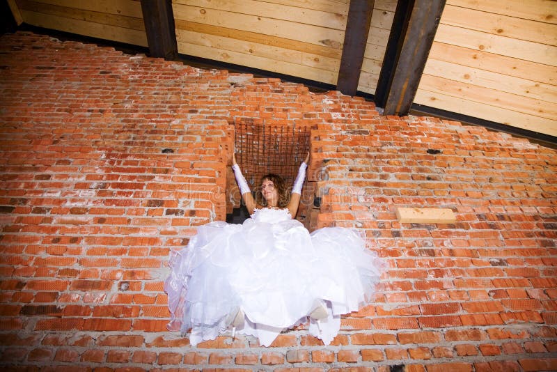 Bride in building site stock image. Image of newly, woman - 12261397