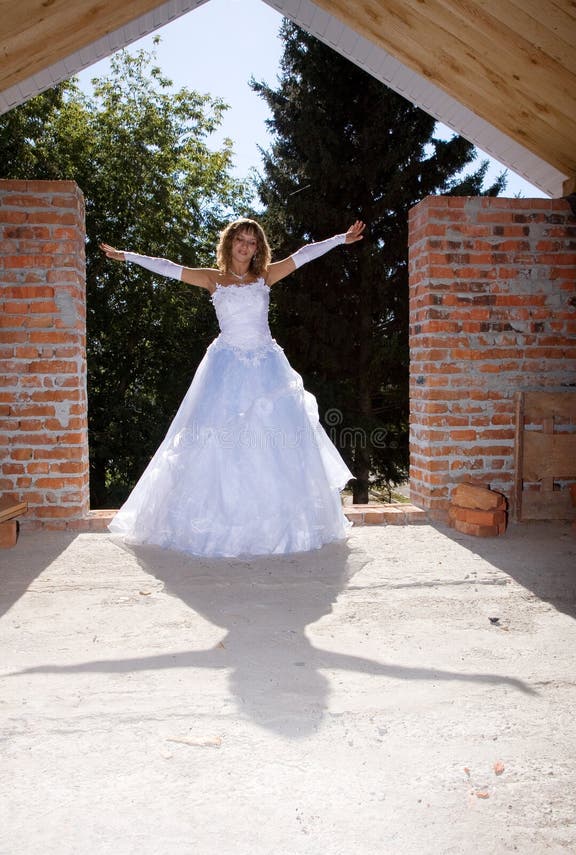 Bride in building site stock image. Image of model, female - 12261409