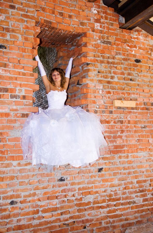 Bride in building site stock photo. Image of dirty, bride - 12316910