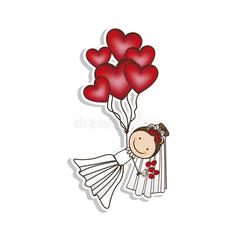 Bride cartoon icon image stock vector. Illustration of person - 80397075