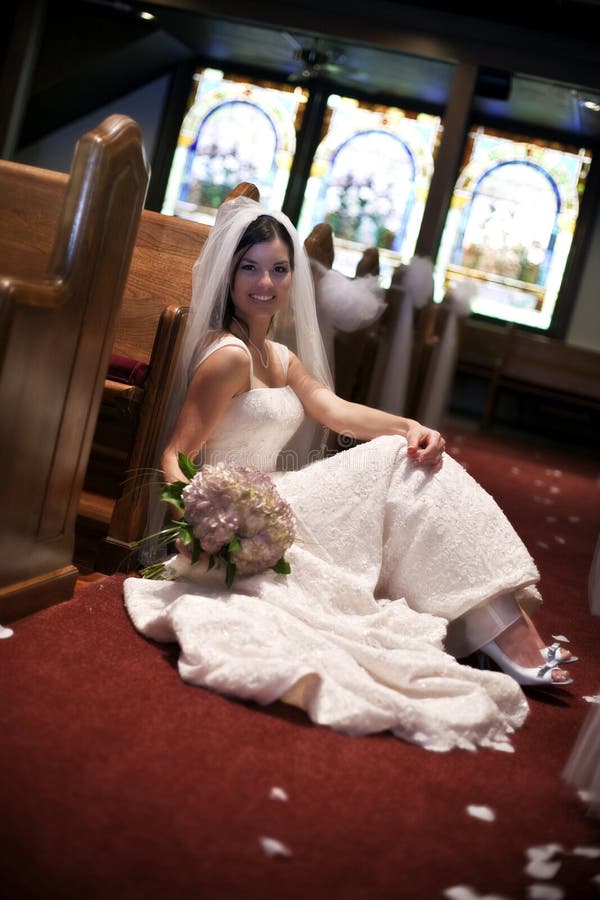 Bride and Groom in a Church Stock Image - Image of married, groom: 15765427