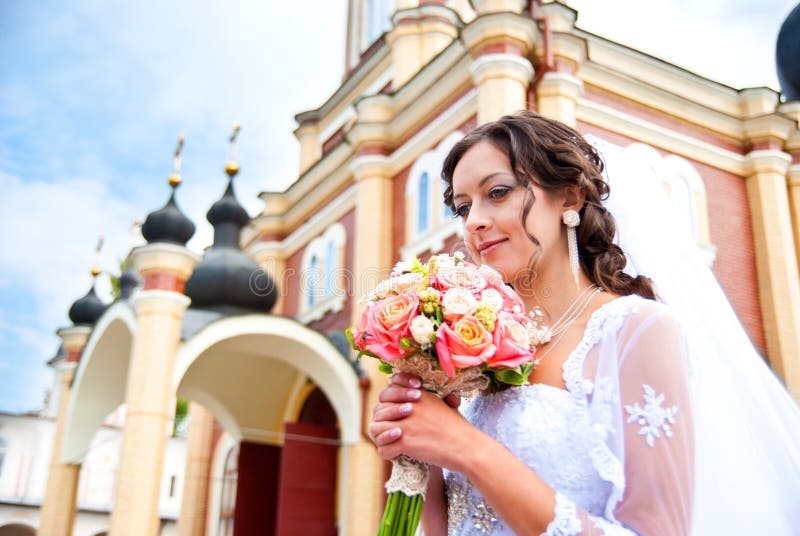 Bride at the church stock photo. Image of newly, love - 21782734