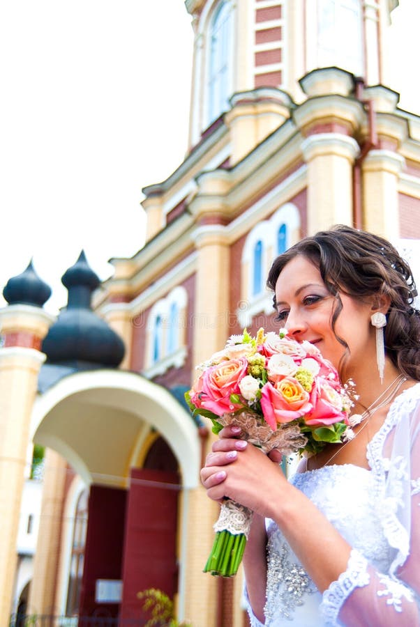 Bride at the church stock image. Image of adult, bride - 24878327