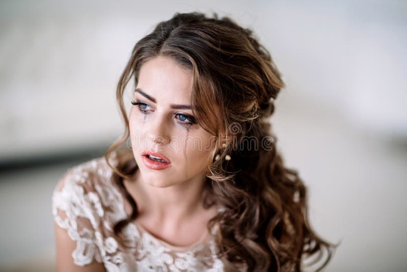 Bride crying stock image. Image of girl, displeased, female - 83536475
