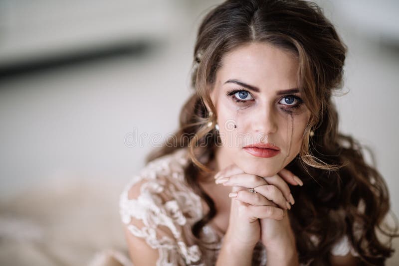 Bride crying stock image. Image of emotion, loneliness - 83536743