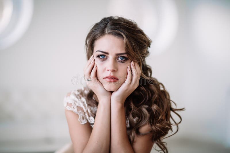 Bride crying stock image. Image of emotion, loneliness - 83536743