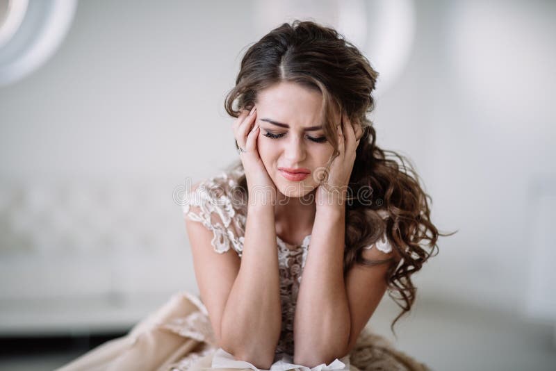 Bride crying stock image. Image of depressed, feeling - 83538437
