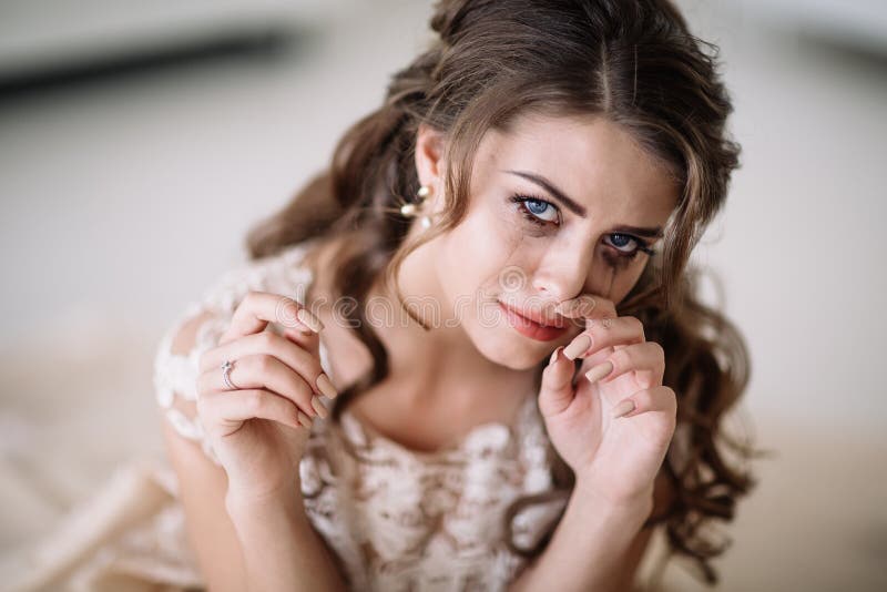 Bride crying stock image. Image of girl, emotion, depressed - 83537775